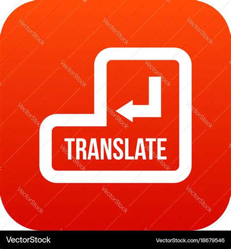 Translate Button Icon Digital Red Royalty Free Vector Image