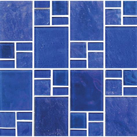 Piazza Cobalt Blue Random Glass Tile Aquatiles
