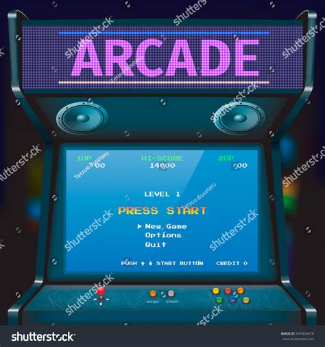 Retro Arcade Game Machine Vector Illustration Stock Vector Royalty Free 547426378 Shutterstock