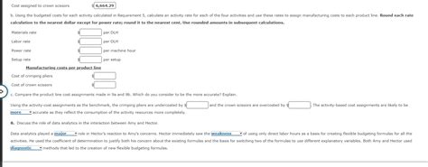 Solved Integrative Exercise Cost System Choice Budgeting Chegg Com