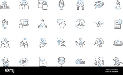 Collaboration Line Icons Collection Synergy Partnership Cooperation