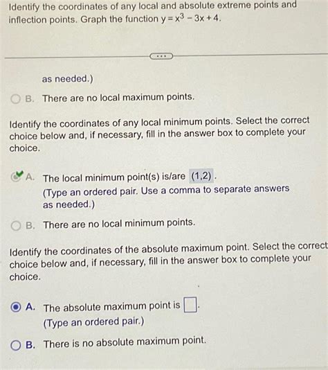 Solved Identify The Coordinates Of Any Local And Absolute