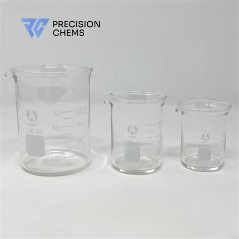 3pcs Glass Beaker Set Precision Chems