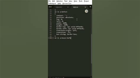 create animated menu with border hover effect html and css