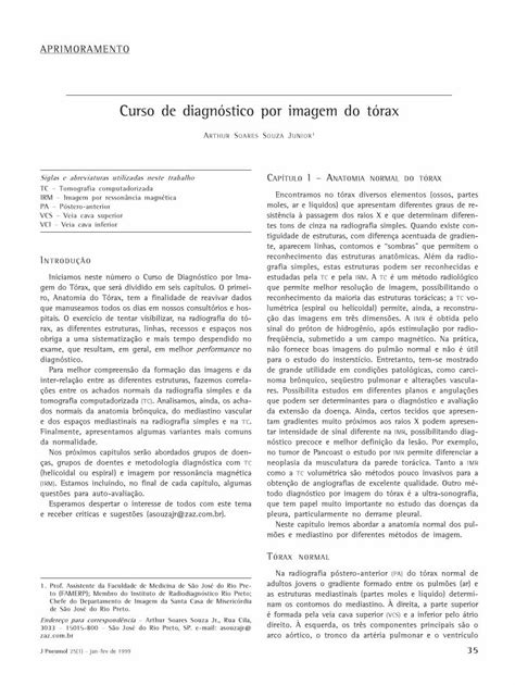 Pdf Curso De Diagnóstico Por Imagem Do Tórax · Segmento ápico