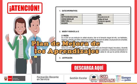 Modelo de Plan de Mejora de los Aprendizajes Referencial Guía Docente