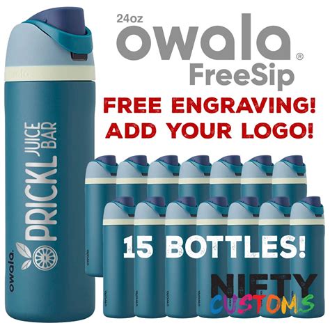 Bulk Owala Freesip 24oz Personalized Water Bottle Insulated Stainless Steel Free Laser Engraving