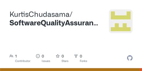 Github Kurtischudasamasoftwarequalityassurance