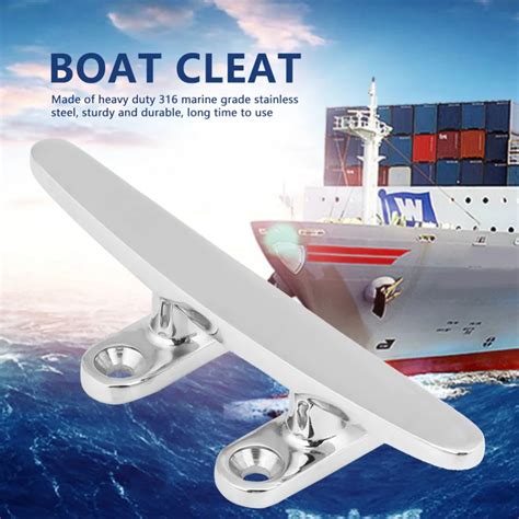 316 Stainless Steel Marine Boat Dock Deck Cleat Flat Top Base Low