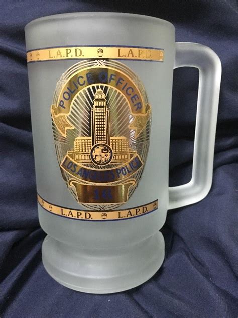 Lapd Badge Los Angeles Police Dept Foothill Division Rare Beer Mug