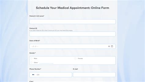 Online Medical Appointment Template Formaloo