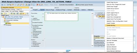 Creating A Table With Actionable Links In Webdynpro Ui