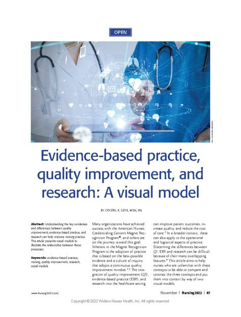 Nur 2022 Evidence Based Practice Quality Improvement And Research Model