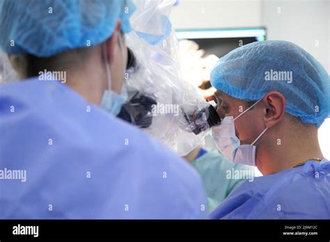 Treatment Of A Brain Aneurysm Surgical Operation On The Brain A Team