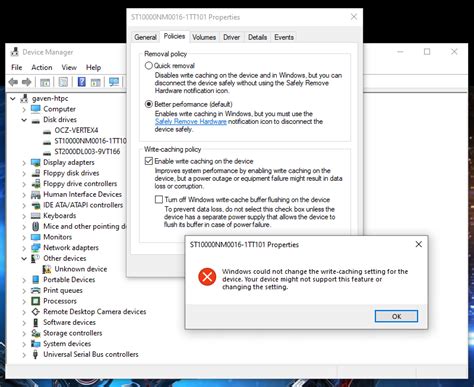 Cant Enable Write Caching Seagate Exos X10 I Have Two More Of These Exact Drive Models On My