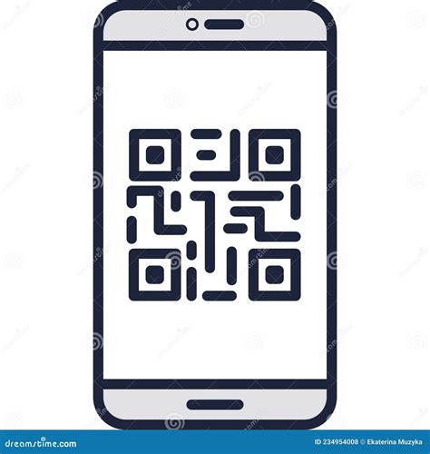 Qr Code Mobile Scanner Icon Vector Isolated Stock Vector Illustration