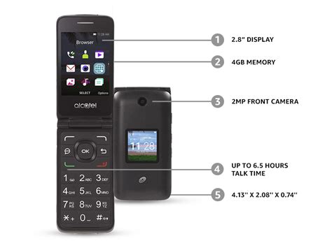 Tracfone Carrier Locked Alcatel Myflip 4g Prepaid Flip
