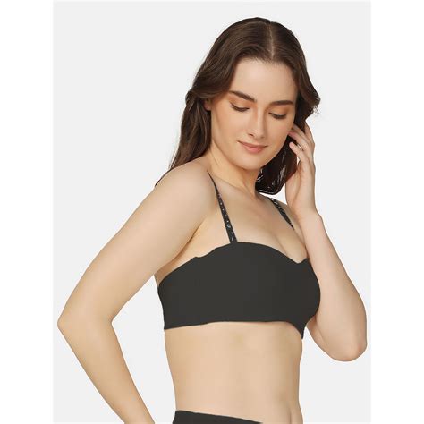 Buy Da Intimo Black Balconette Design Soft Padded Strapless Bra Online