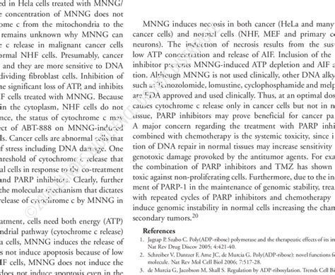 Parp Inhibitors Trigger Apoptosis In Cancer Cells And Inhibit Necrosis