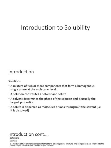 Unit 4 Solubility Pdf Solubility Solvation