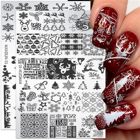 Badu Bg Коледна плоча за щамповане на нокти Xmas Snowflake Nail Art