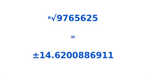 What Is The 6th Root Of 9765625 Information And Calculator