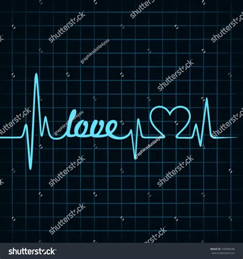 Heartbeat Make Love Text And Heart Symbol Stock Vector 156998288