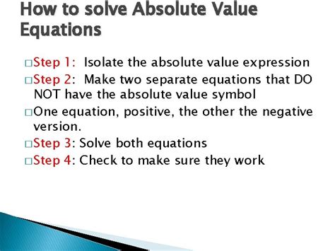 Solving Absolute Value Equations What Is Absolute Value