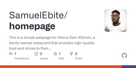 GitHub SamuelEbite Homepage This Is A Simple Webpage For Mama Sam Kitchen A Family Owned