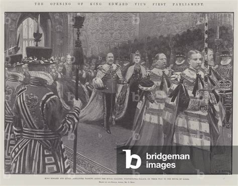 Image Of The Opening Of King Edward VII S First Parliament Engraving