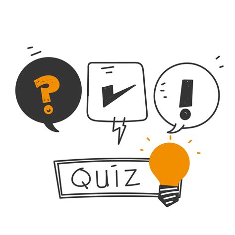 Hand Drawn Doodle Quiz Logo In Comic Style Illustration 15708771 Vector