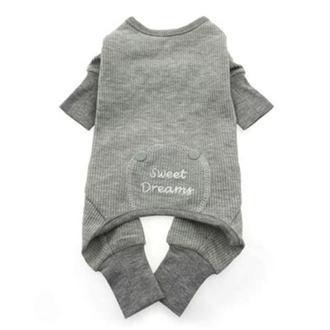 Pajamas For Dogs Designer Dog Clothes Thermal Dog Pjs Grey