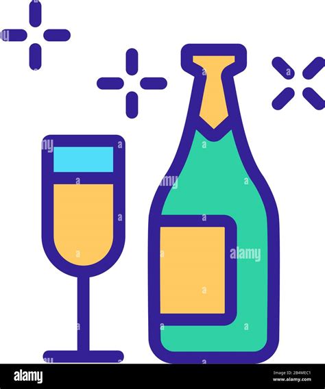 Champagne Icon Vector Isolated Contour Symbol Illustration Stock