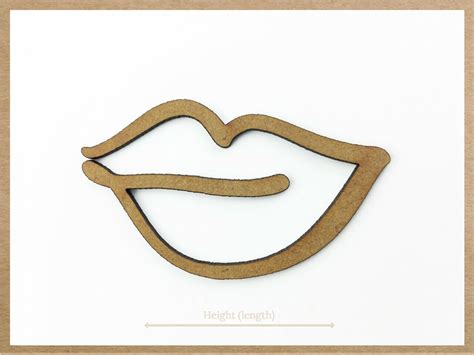 Wooden Lips Mouth Smile Beauty Craft Shape Cutouts Wood Embellishment Laser Cut Mdf Craft Shape