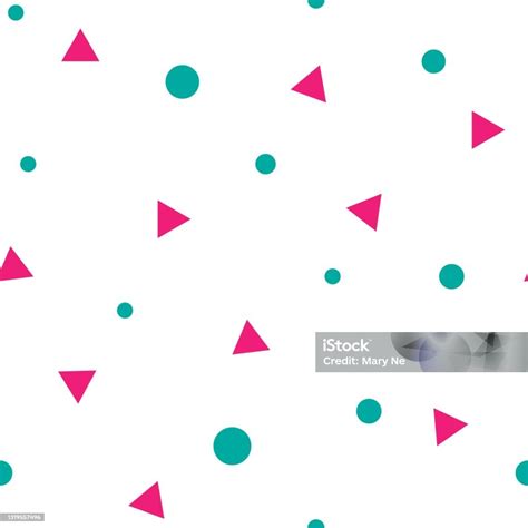 파란색 점과 원과 분홍색 삼각형추상 장식 흰색 배경에 색종이 0명에 대한 스톡 벡터 아트 및 기타 이미지 0명 Theatrical Performance 기하 도형