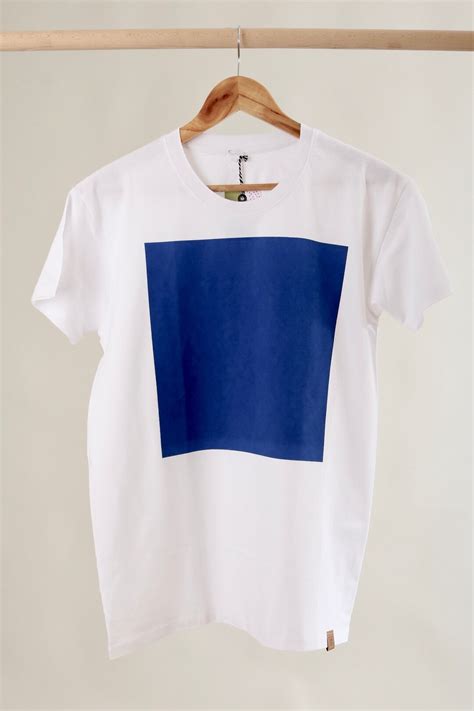 Screen Printed Graphic On T Shirt Blue Square Etsy Australia
