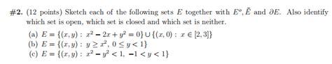 Solved Points Sketch Each Of The Following Sets E Chegg Com