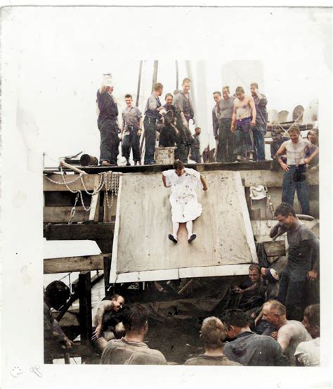 Shellback Ceremony Photos Colorized Uss Mississinewa Ao 59