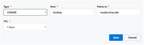 Custom Sub Domain CNAME Redirect Brizy Help Center