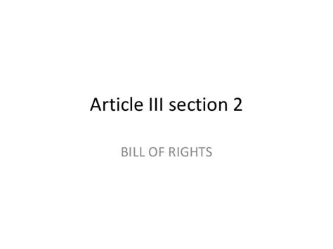 Article Iii Section2 Billofrights