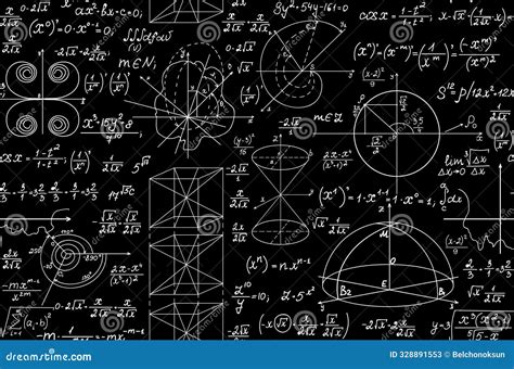 Educational Back To School Vector Seamless Pattern With Handwritten Math And Physics Formulas