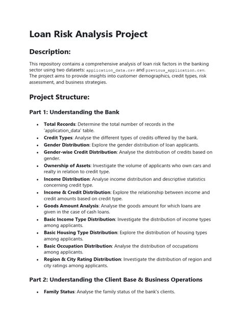 Credit Risk Analysis Pdf Loans Credit