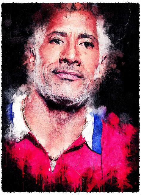 Celebrity Dwayne Johnson Art Mixed Media By Luettgen Vidal Fine Art