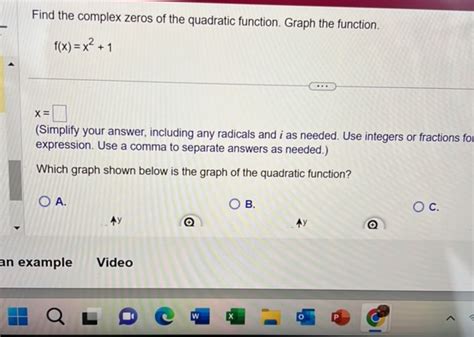 Find The Complex Zeros Of The Quadratic StudyX
