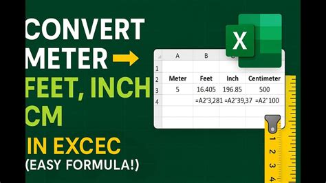 Convert Meter Into Feet Inch And Centimeter Convert Ms Excel In