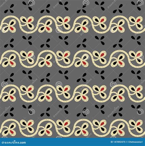 Seamless Beautiful Floral Border Pattern Stock Illustration