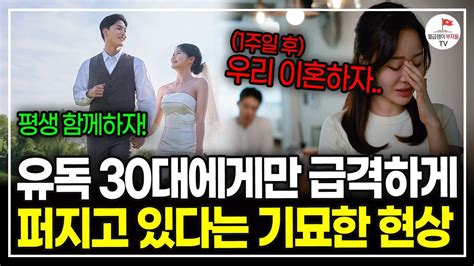 이제 절대 참지 않습니다 최근 2030세대가 결혼하고 1주일밖에 되지 않았는데도 이혼하는 이유 이혼 전문 변호사 양나래ㅣ
