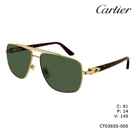 Cartier Sunglasses Gold Havana Greenar Anti Riflessopolarized