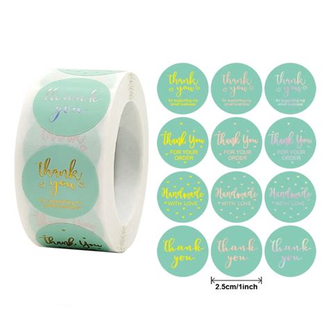 5 롤 핫 스탬핑 감사 스티커 봉투 인감 스티커 상품 선물 장식 라벨 Tc 06
