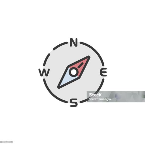 나침반 북동쪽 방향 채워진 색상 아이콘입니다 날씨 벡터 일러스트레이션 0명에 대한 스톡 벡터 아트 및 기타 이미지 0명